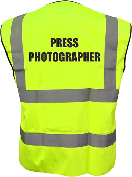 Yellow Hi Vis vest PRESS PHOTOGRAPHER Vest Waistcoat Safety Vest XXX ...