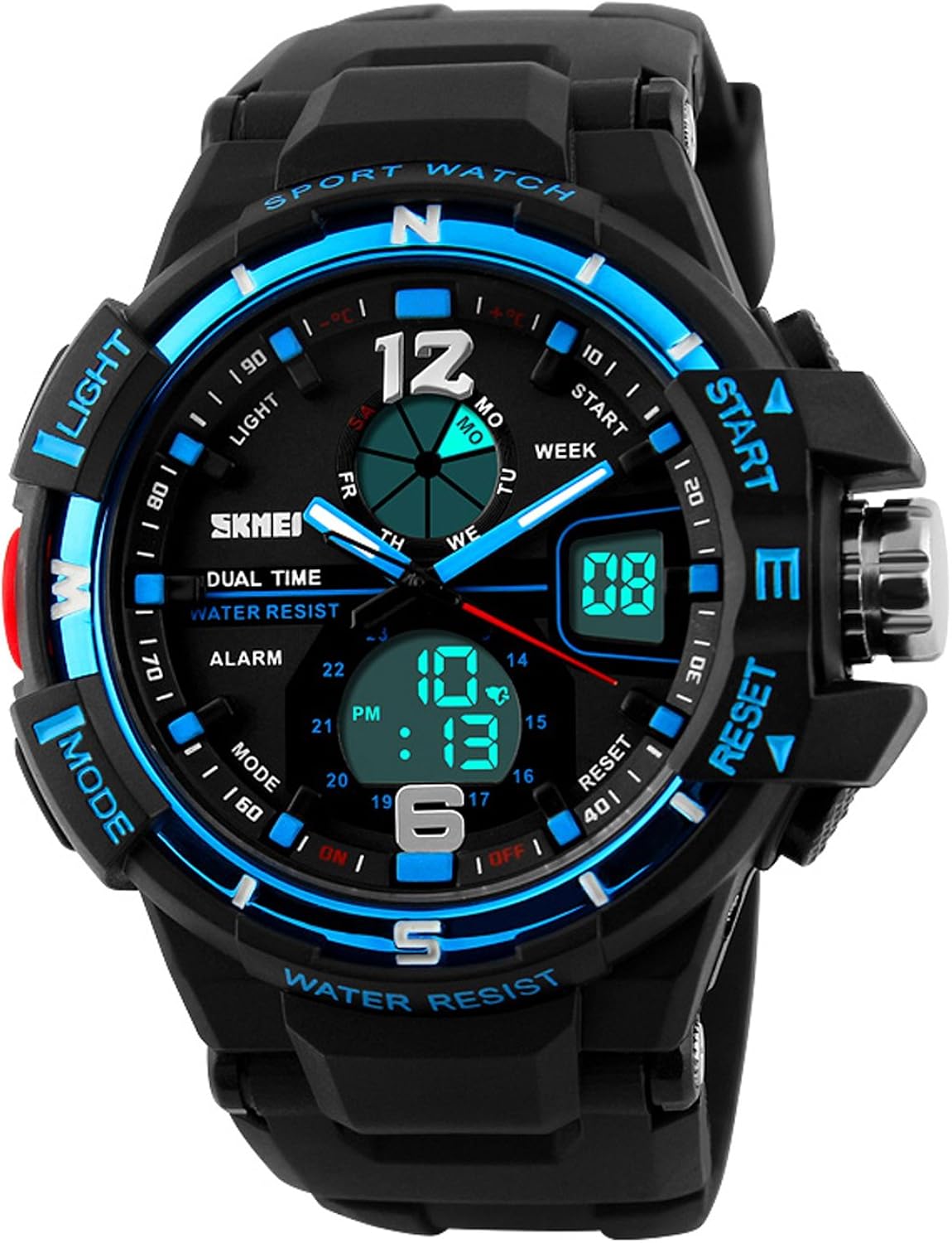 Reloj analógico y digital con diseño deportivo para hombre, impermeable ...