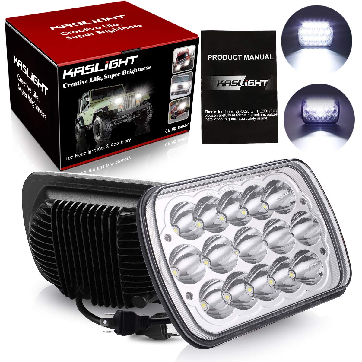 Mua KASLIGHT H6054 LED Headlights, Pair Rectangular 5x7 7x6 LED ...