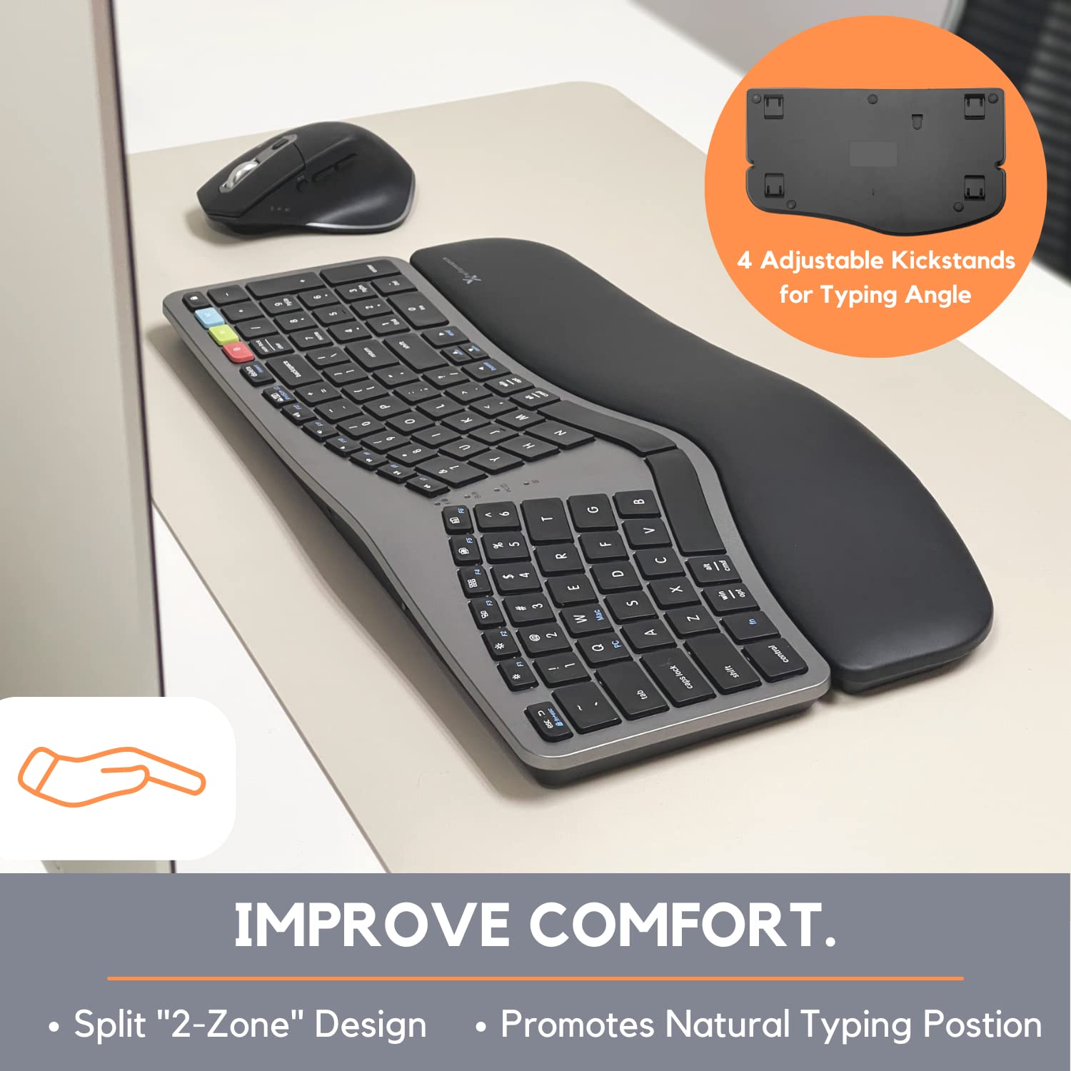 Mua X9 Ergonomic Keyboard And Mouse Wireless Combo 2 4g Bt Comfortable Bluetooth Ergonomic