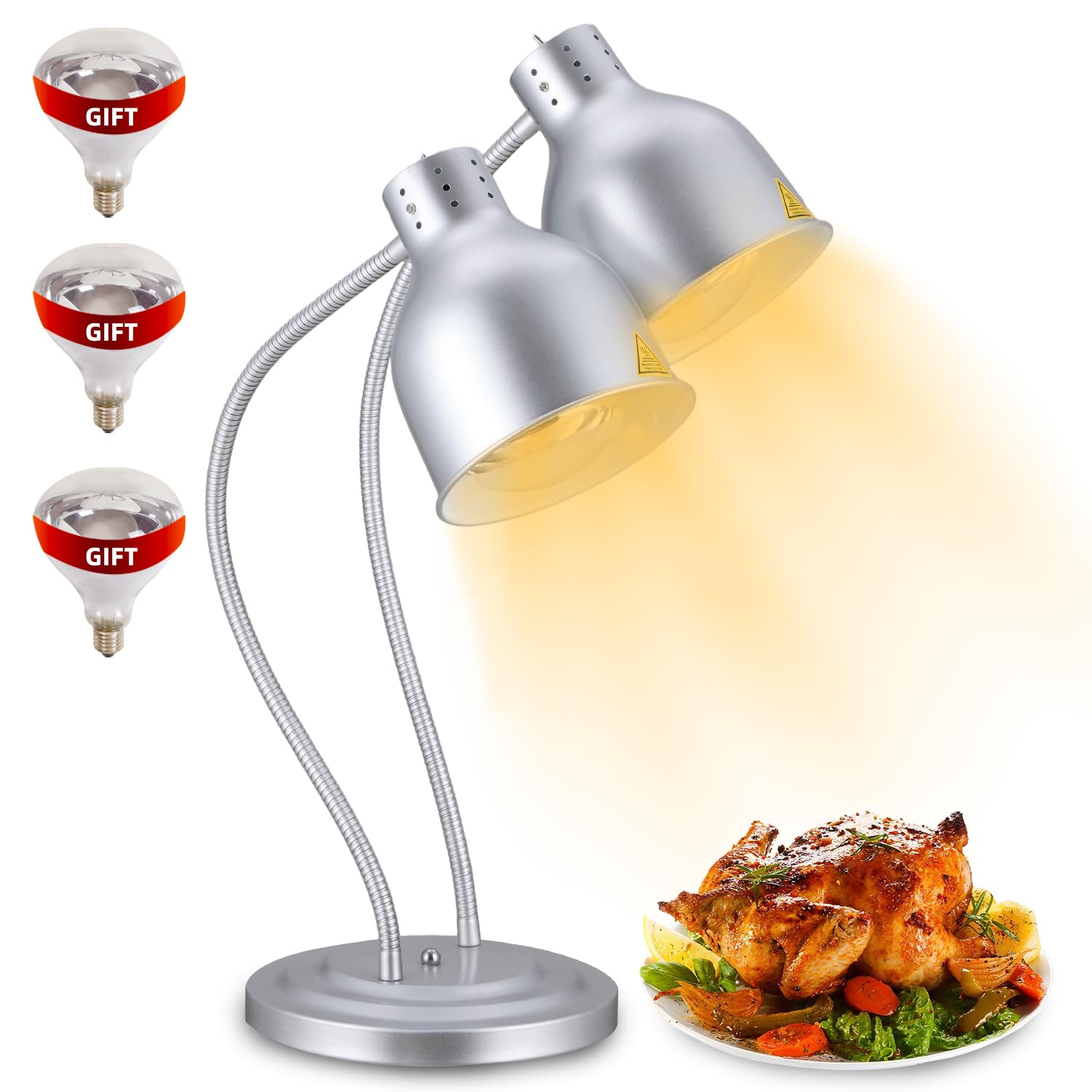 Food Heat Lamp: [Rapid-Heating Bulbs Included] [Steady Heating ...