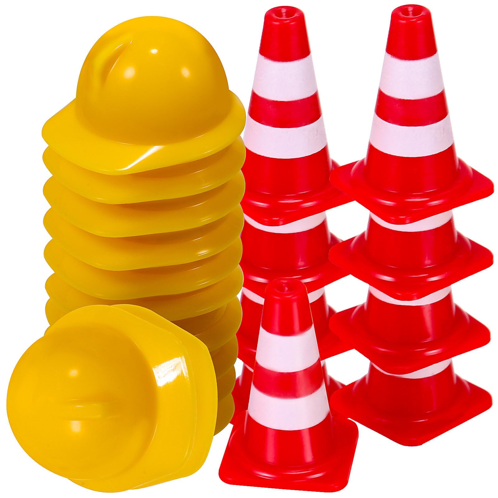 Kisangel 50pcs Mini Traffic Cones with 50pcs Mini Hard Hat, Mini ...