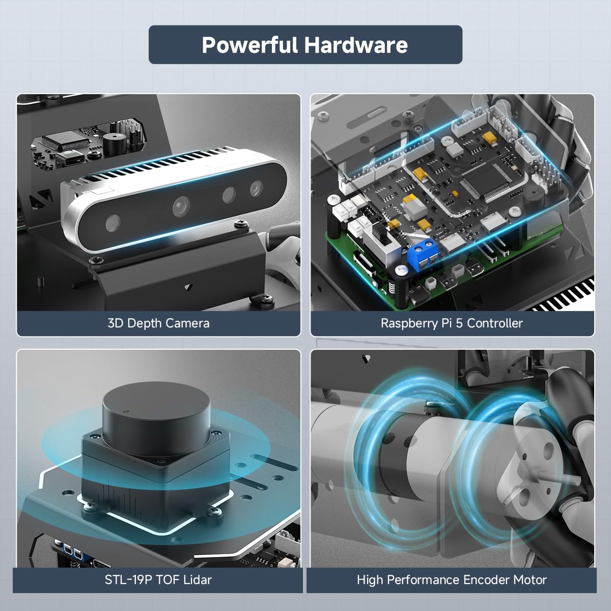 ROS2 Robot Car For Raspberry Pi 5 Programmable AI Smart Robot Kit 3D Depth Camera Lidar SLAM ...