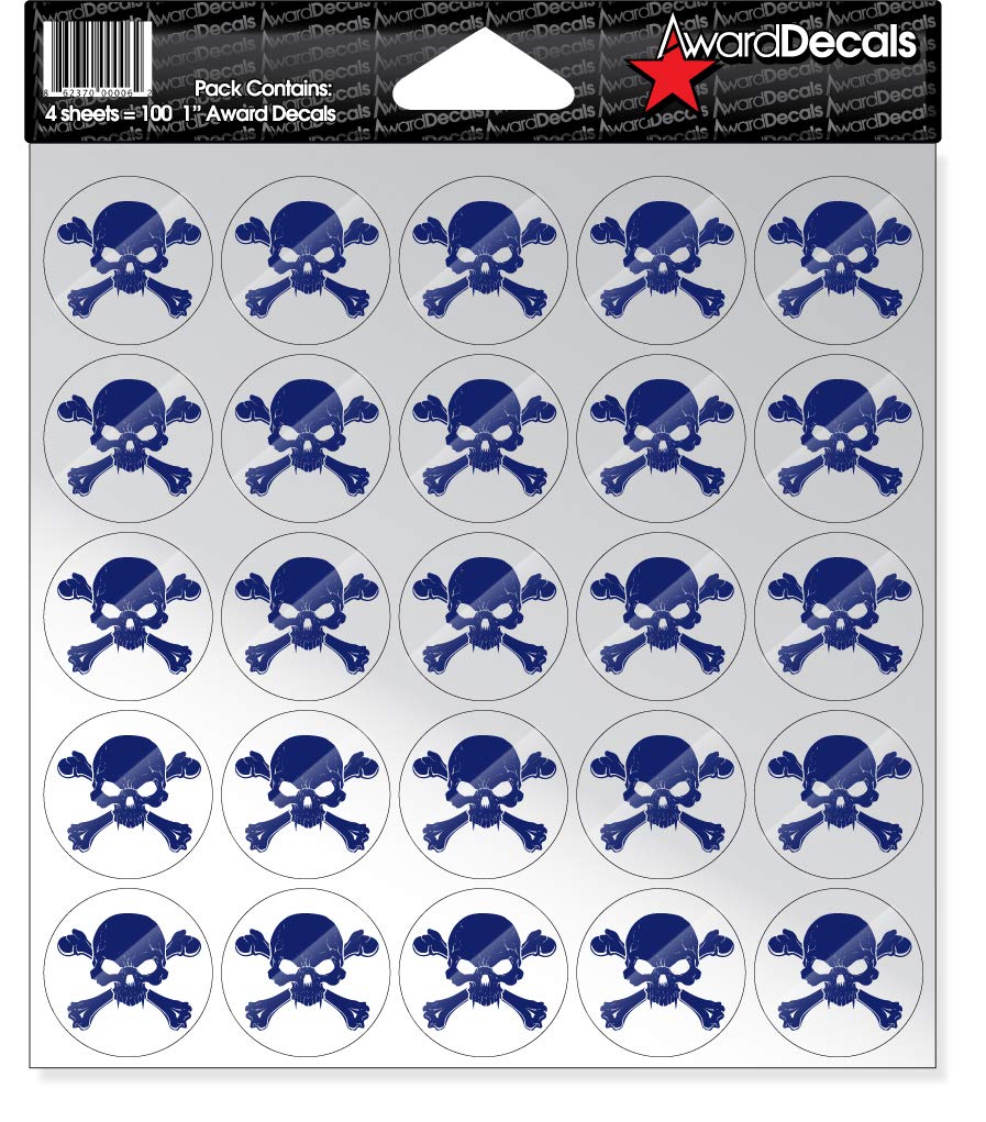 Mua New Skull and Crossbone (Royal Blue on Clear) Sticker Set 1" (100 ...