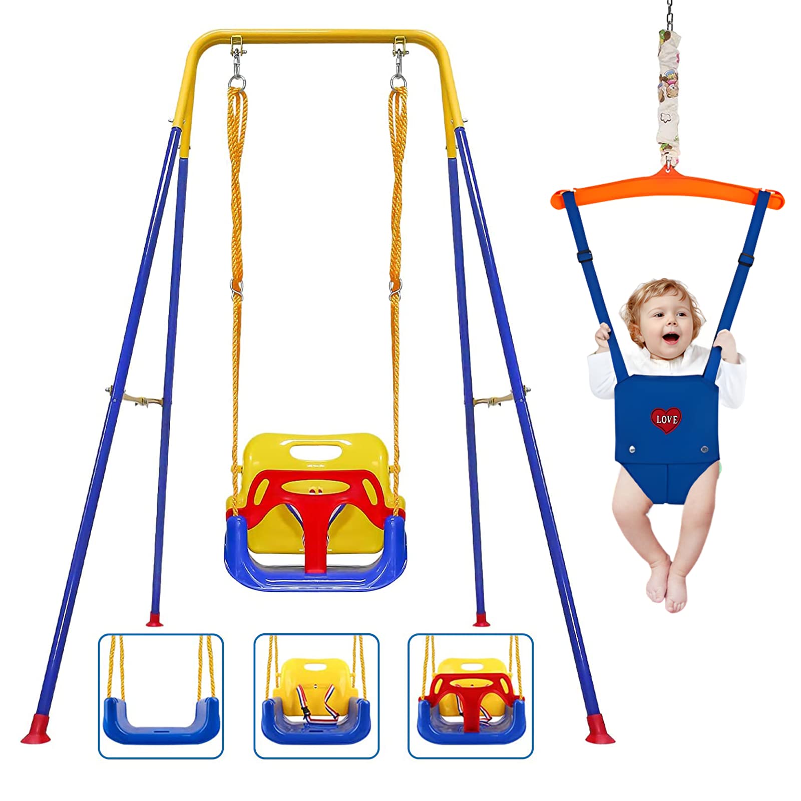 Taleco Gear 2 in 1 Toddler Swing ? Jumper, Swing Set for Indoor/Outdoor ...