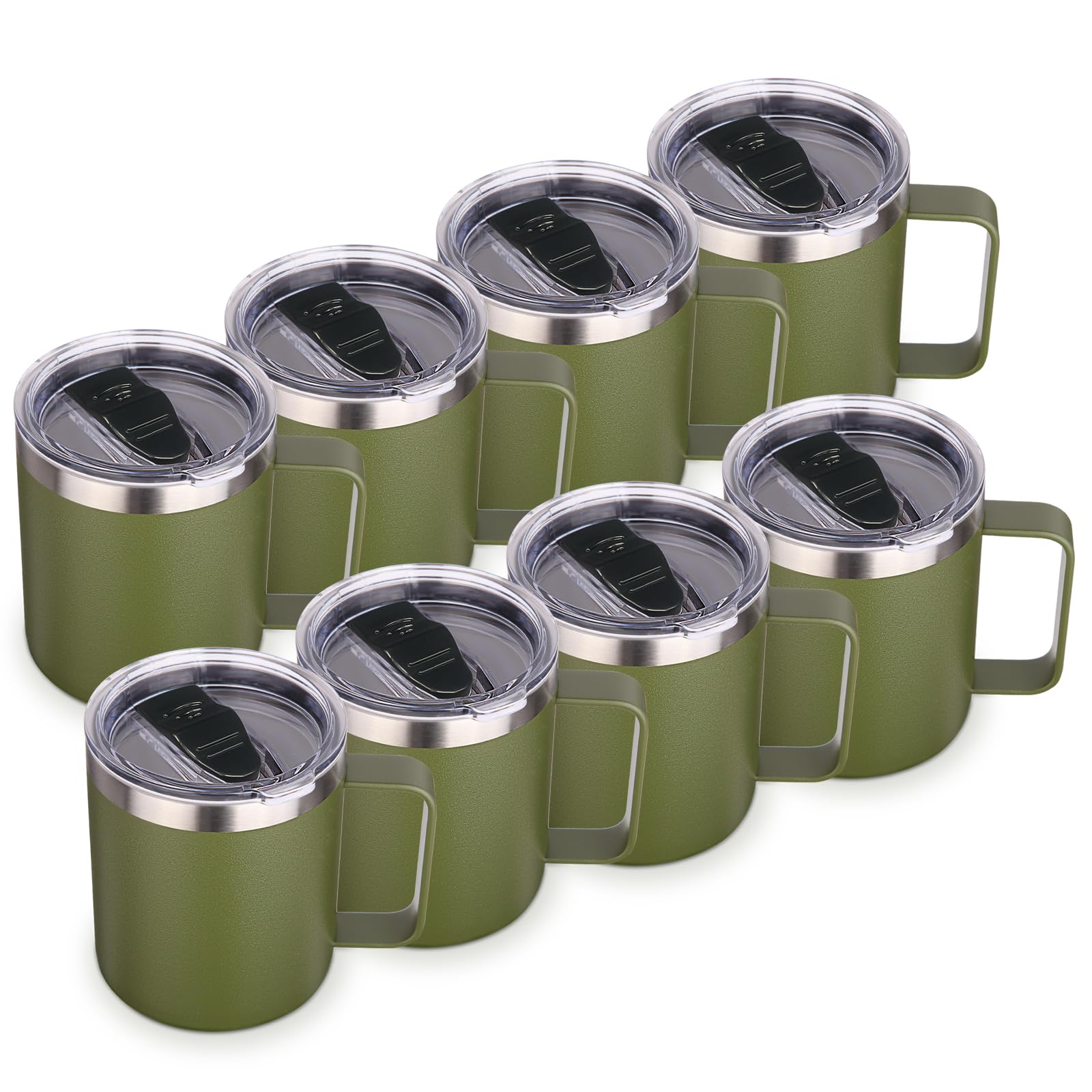 Volhoply 14oz Insulated Stainless Steel Coffee Mug with Lid Bulk 8 Pack ...