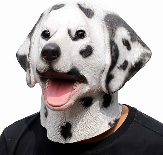 CreepyParty Dalmatian Mask Dog Head Latex Realistic Animal Full Head ...