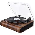 Amazon.com: VOSTERIO Bluetooth Record Player, 3 Speed Turntable with ...