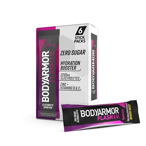 BODYARMOR Flash IV Electrolyte Packets, Grape - Zero Sugar Drink Mix ...