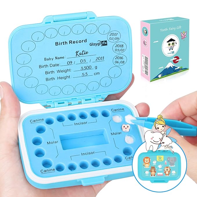 Amazon.com : Baby Teeth Keepsake Box, Tooth Fairy, Lost Deciduous Tooth ...