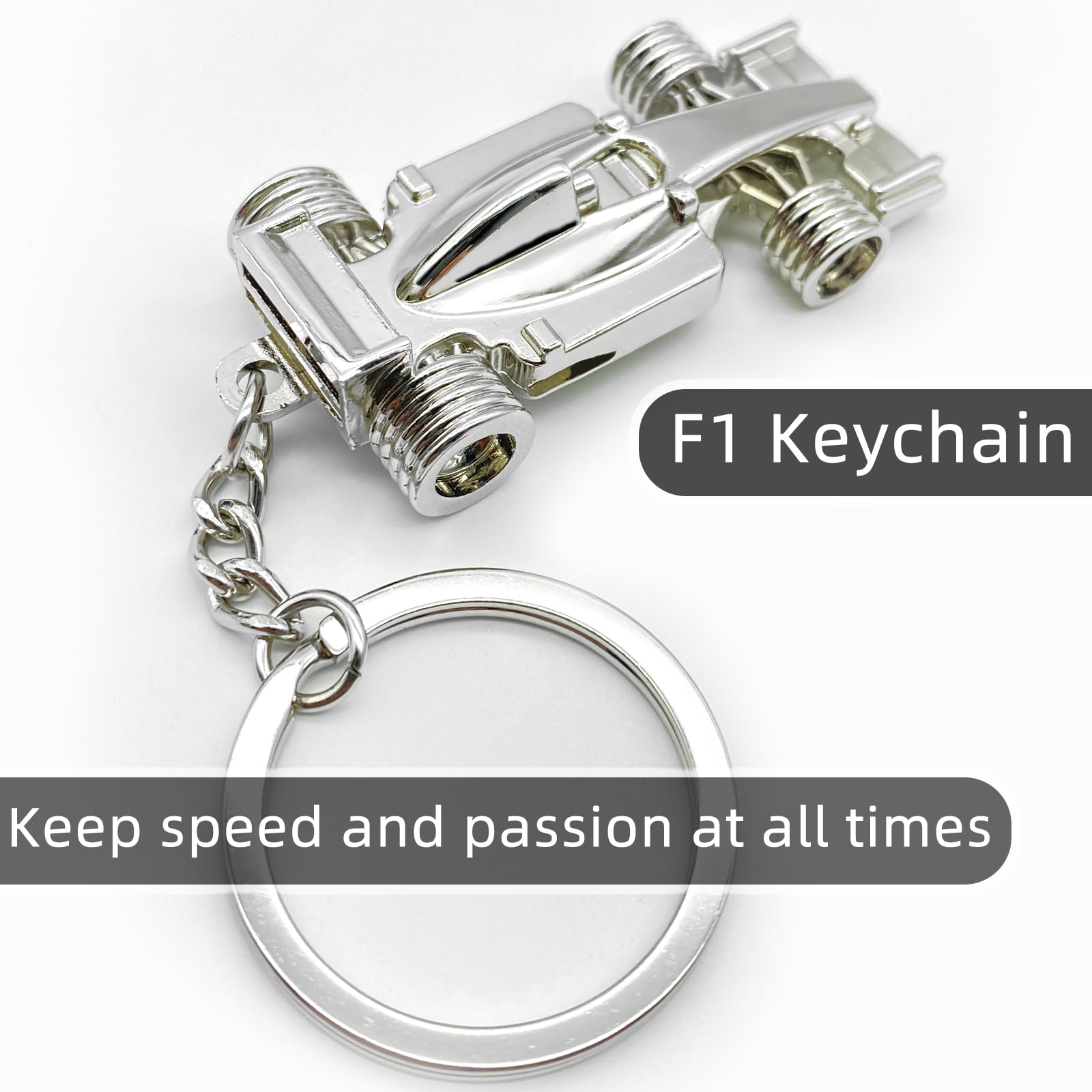 Mua WUGIHAN F1 Keychain Silver 2-Pack, Stainless Steel Metal Formula ...