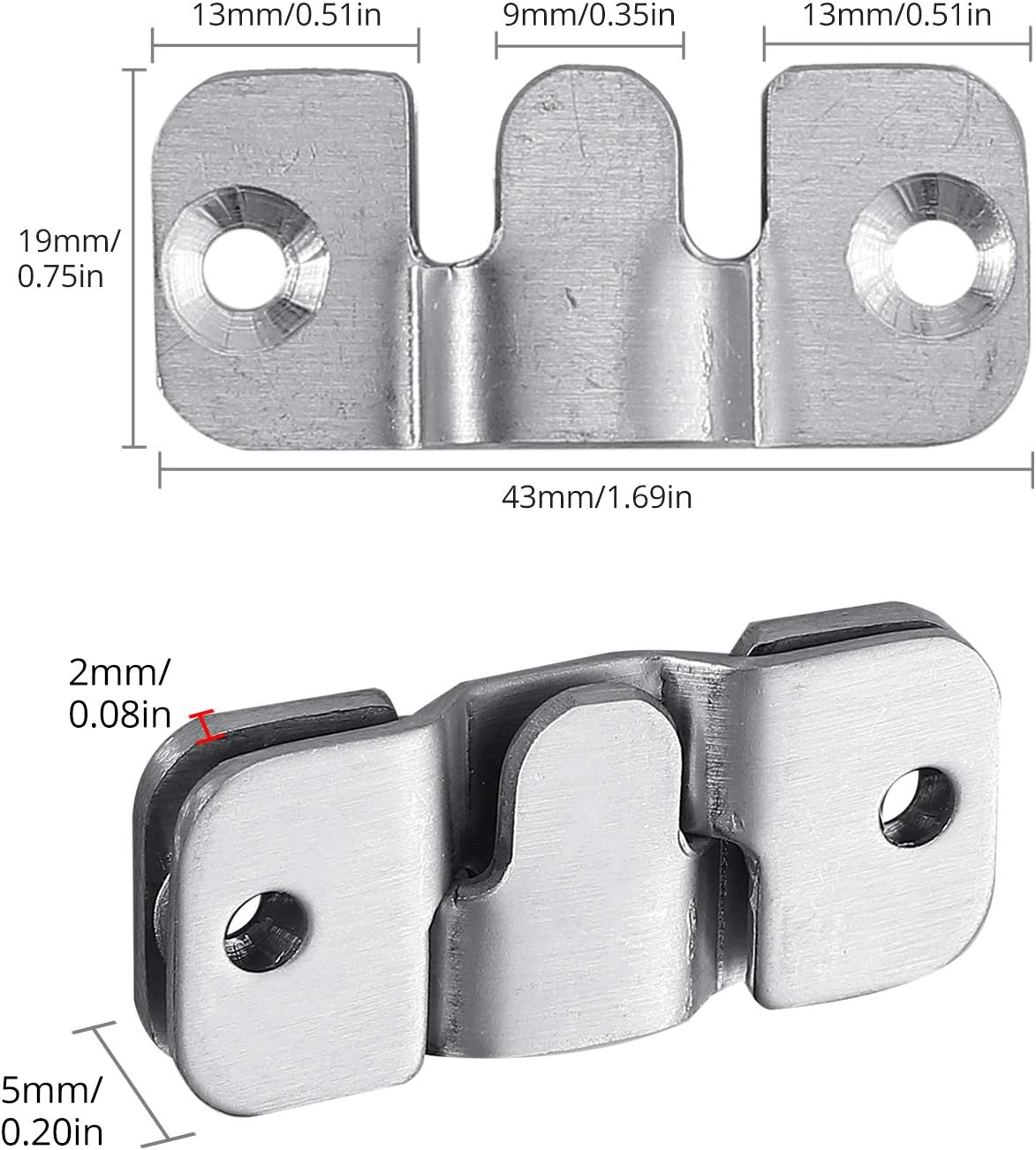 Justech 20 Pairs [40 Packs] Flush Concealed Mount Bracket Heavy Duty ...