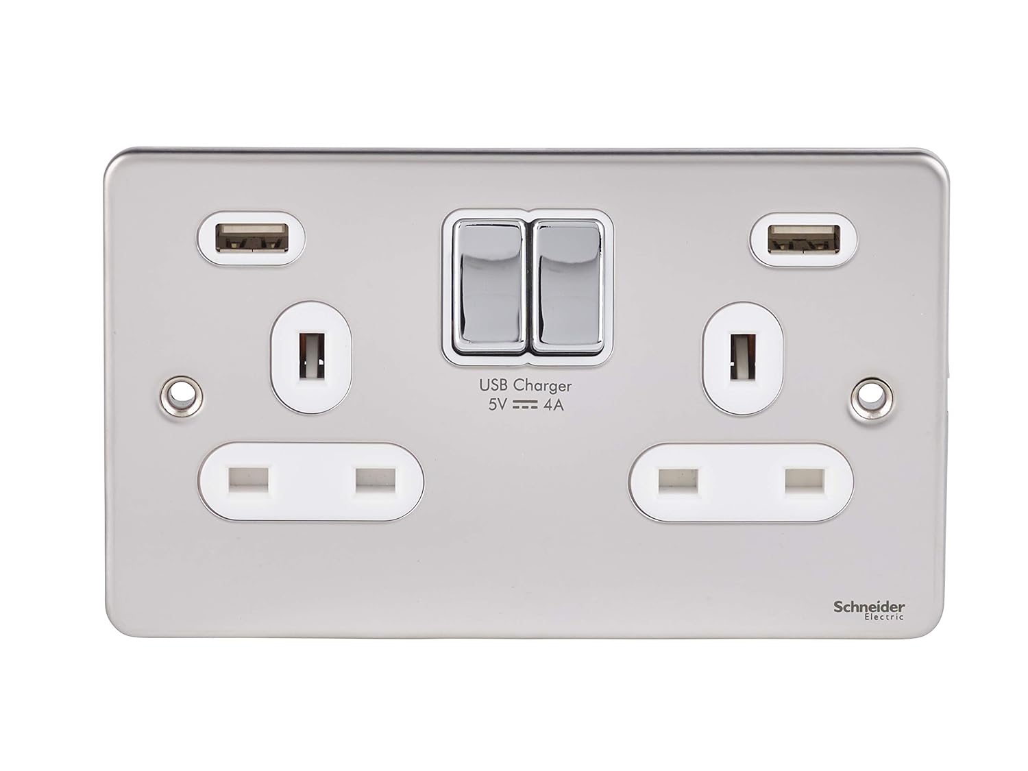 Schneider Electric Ultimate Low Profile – Switched Double Power Socket ...
