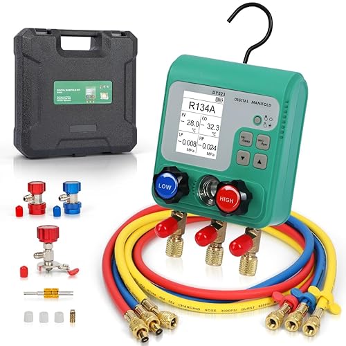 HVAC Digital Manifold Gauge Set for 92 Refrigerant, TFT Display Digital ...