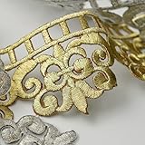 Amazon.com: GOLD Beaded Sequin Metallic Lace Trim for Bridal, Costume ...