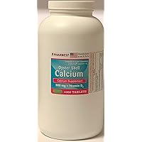 Amazon.com: Oyster Shell Calcium 500 mg + Vitamin D Supplement - 1,000 ...