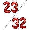 Amazon.com: AULE 40 Inch Big Red Foil 23 Number Balloons for Women ...
