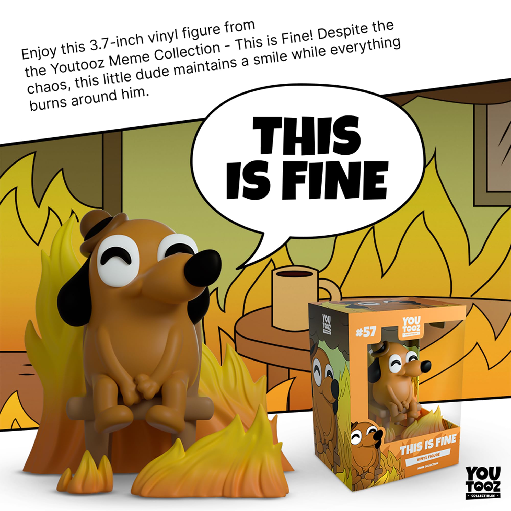 Mua Youtooz This is Fine Dog, 3.7" Vinyl Figure of This is Fine Meme ...