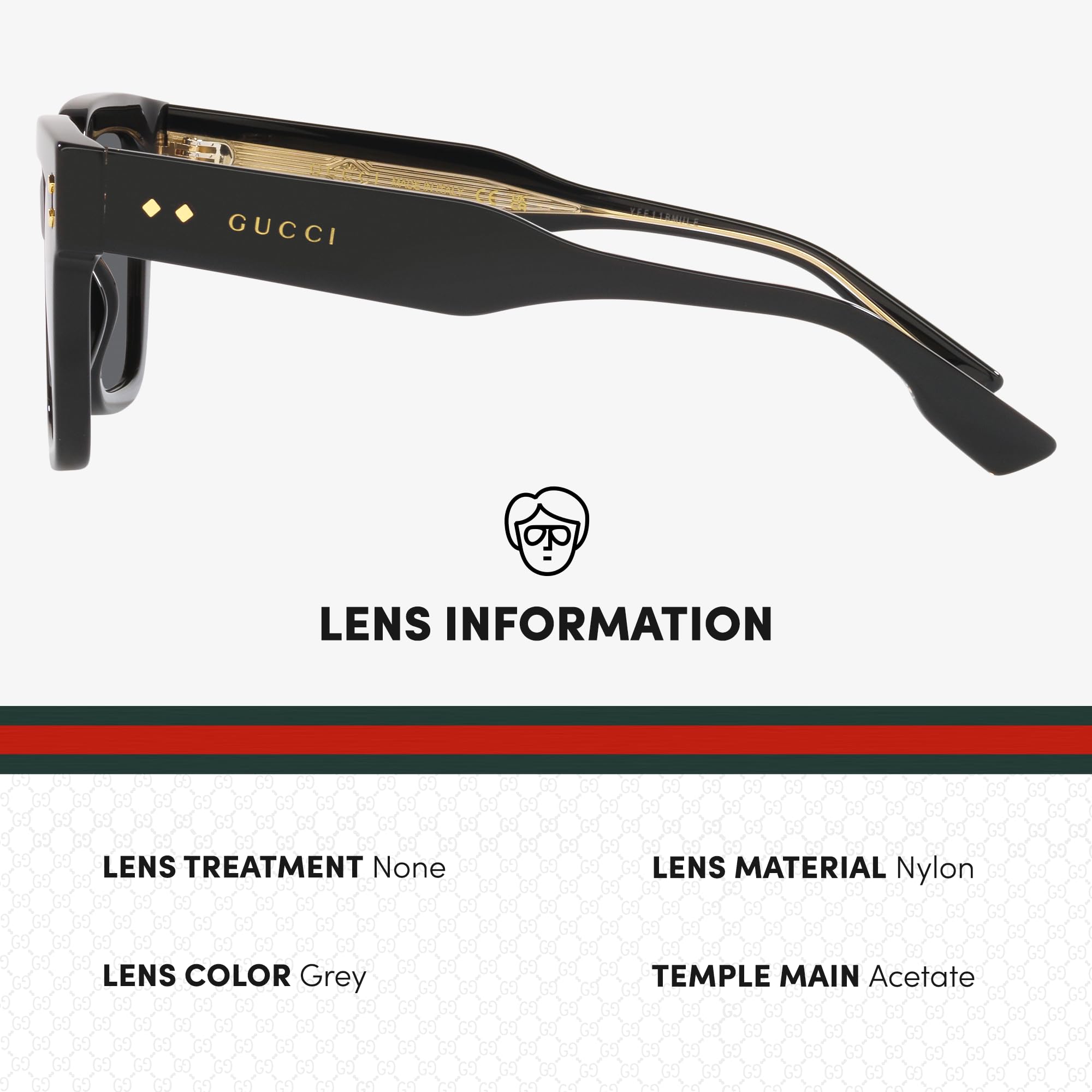 Mua Gucci GG1084S Lettering Logo Squared Shape Sunglasses with Luxury ...