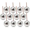 Amazon.com: Bolaras Silver Disco Ball Cups (12 Pack) with Name Tags ...