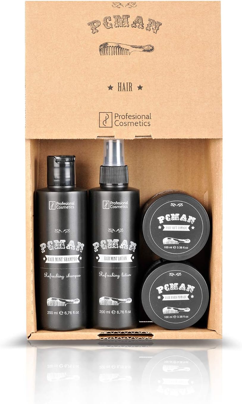 Professional Cosmetics PCMAN Hair. Men’s Hair Products Set – 4 Piece ...
