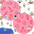 Amazon.com: INCYEKl Astronaut Fondant Molds Rocket Planet Silicone Mold ...