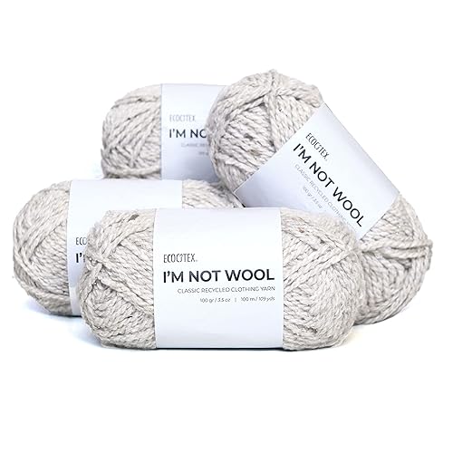 I’M NOT Wool Classic Yarn, 4 Pack, by Ecocitex® - Made from Recycled ...