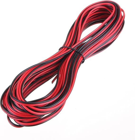 10 METERS 2 CORE BLACK RED 12V 12 VOLT EXTENSION CABLE AMP CAR AUTO VAN ...