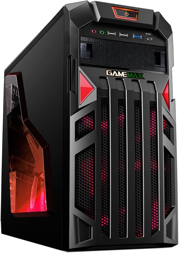 Game Max Centurion Gaming-PC-Gehäuse mit rotem: Amazon.de: Computer ...