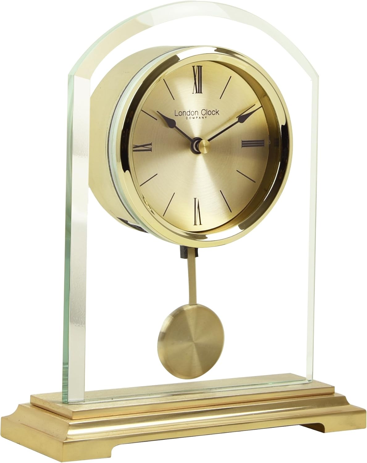 London Clock Gold arch pendulum mantel clock, 19.5 x 15 x 6cm – BigaMart