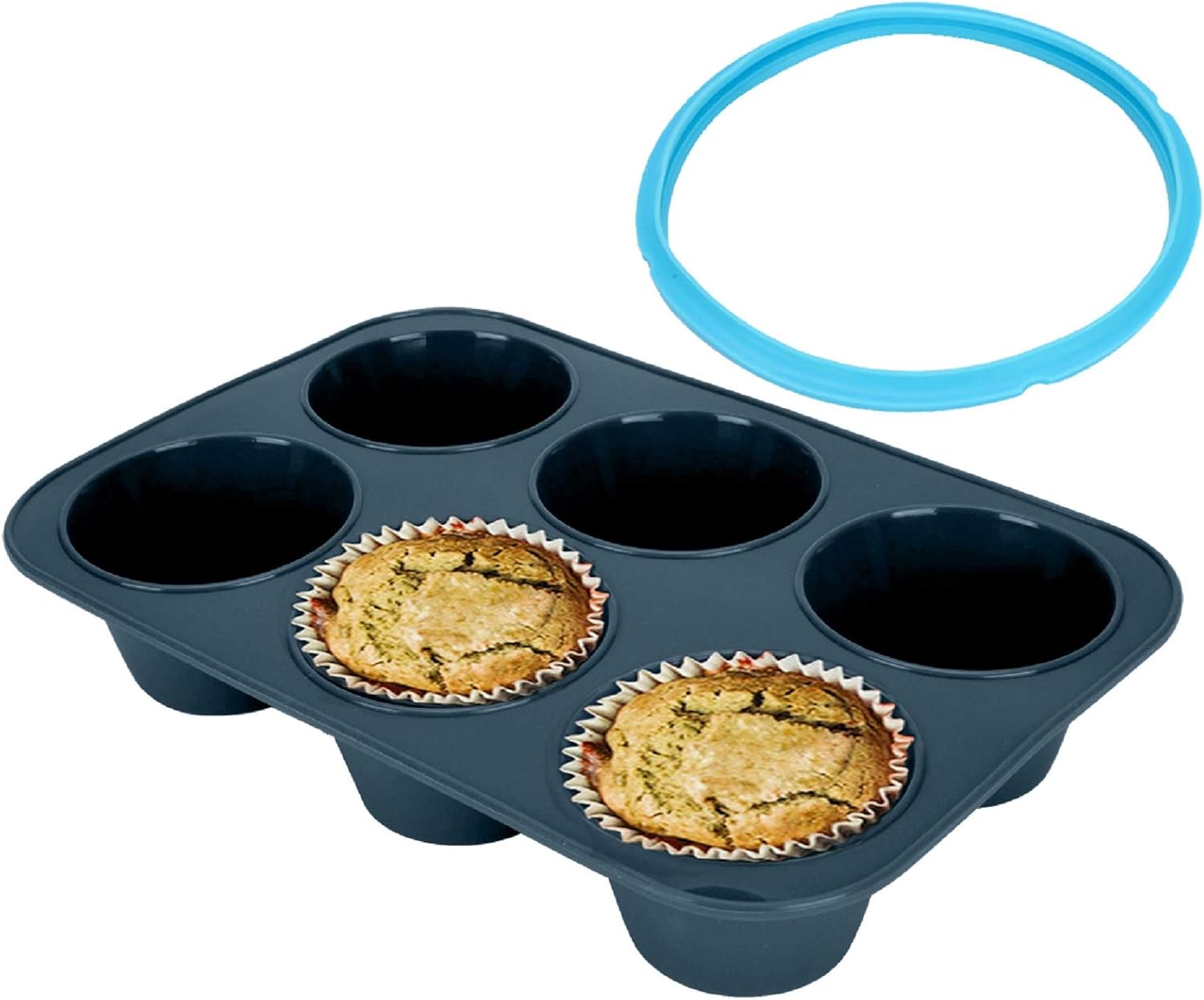 Large Silicone Muffin Baking Pan Cupcake Tray 6 Cup Nonstick Bakeware Large Silicone Muffin Baking Pan Cupcake Tray 6 Cup Nonstick Bakeware