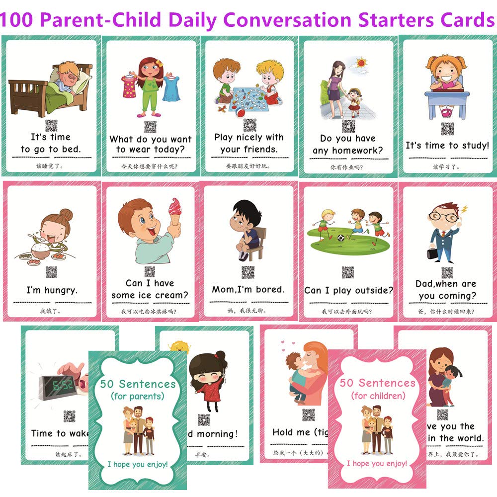 Mua 100 Parent-Child Daily Conversation Starters Cards with Picture ...