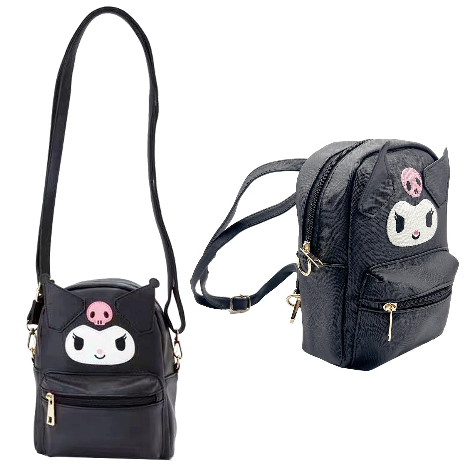 Mua Kuromi PU Leather Backpack Kawaii Shoulder Bag Kuromi Bag Sanrio ...