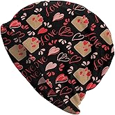 Valentine's Day Love Beanie Hats Heart Pattern Hats Warm Stretch Winter ...