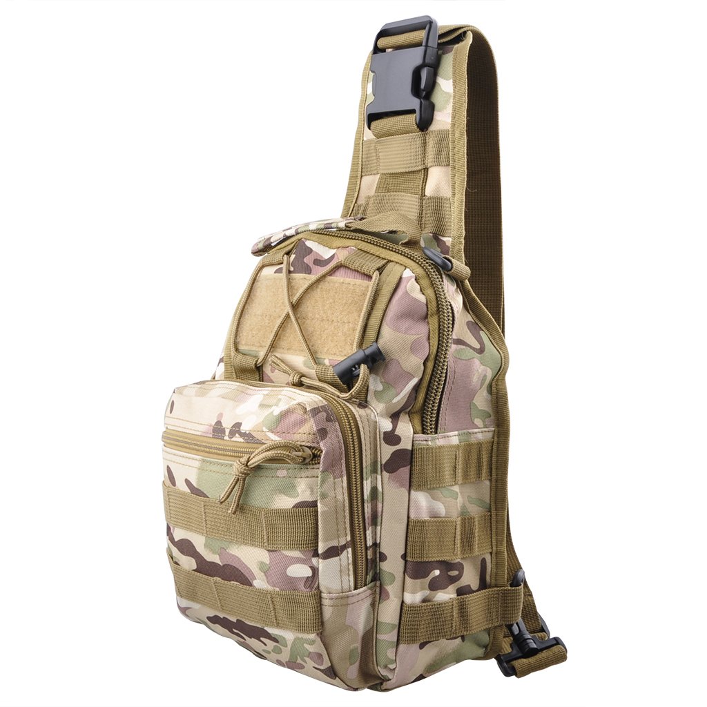 Qcute Tactical Backpack, Waterproof Military Cross-body Molle Sling ...