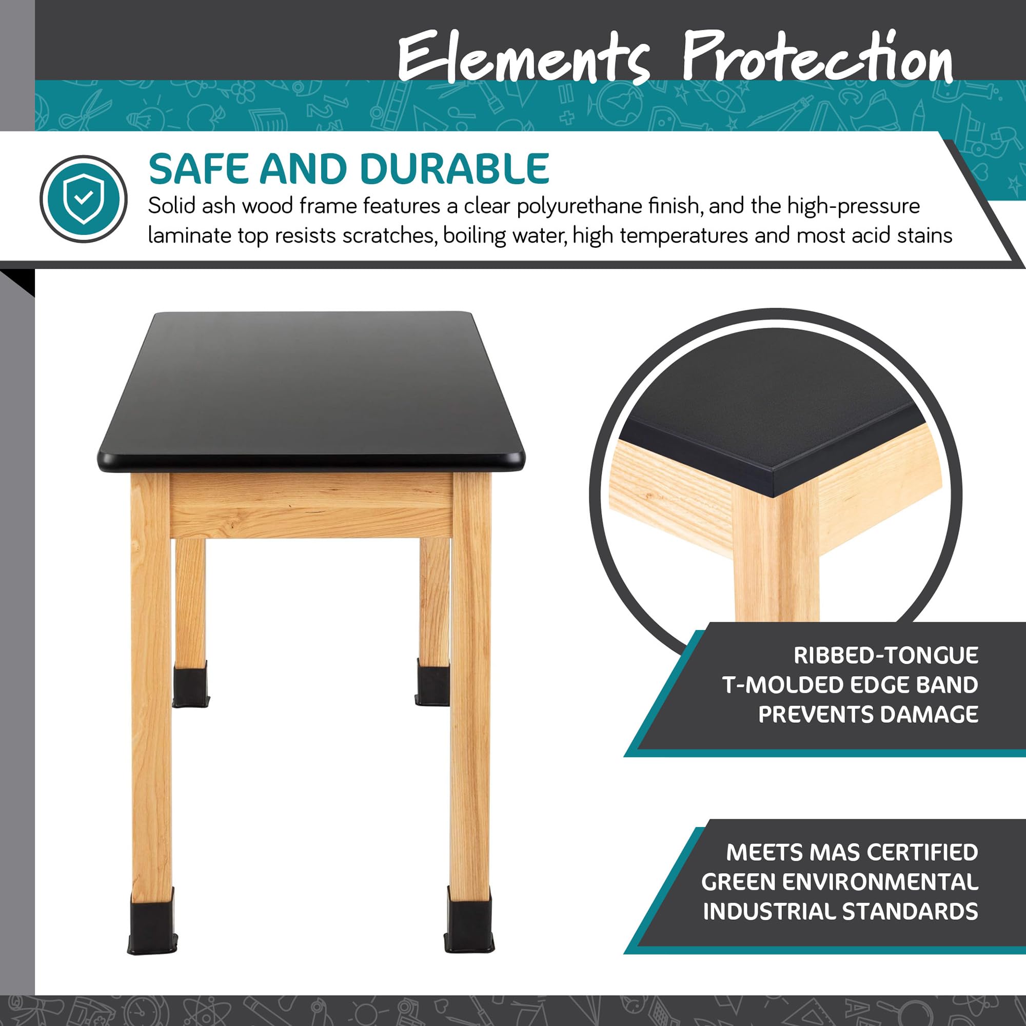 Learniture Heavy-Duty School Science Lab Table With High-Pressure ...