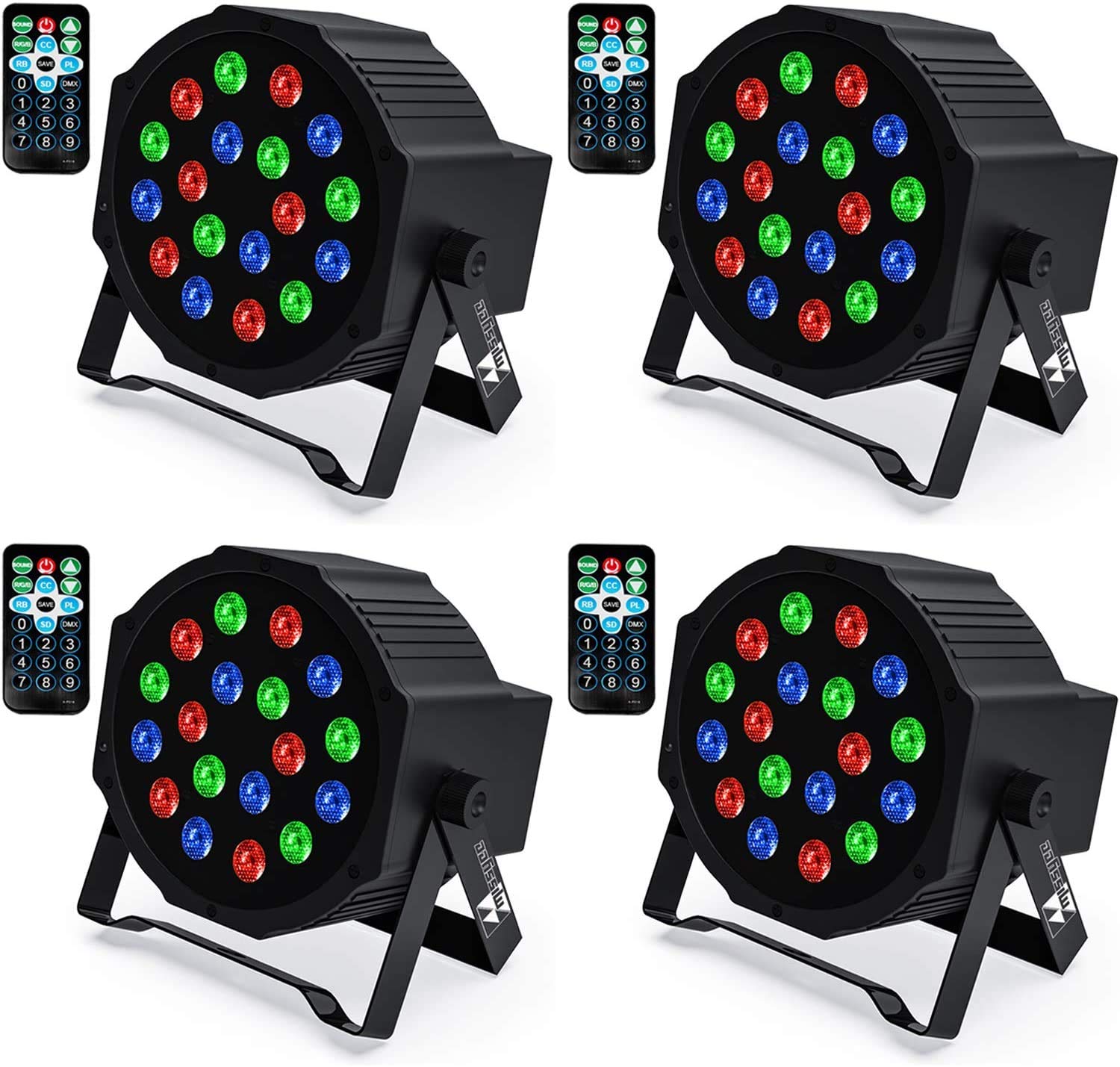Uplights 18 RGB Led UpLights, Missyee Sound Activated DMX Uplighting ...
