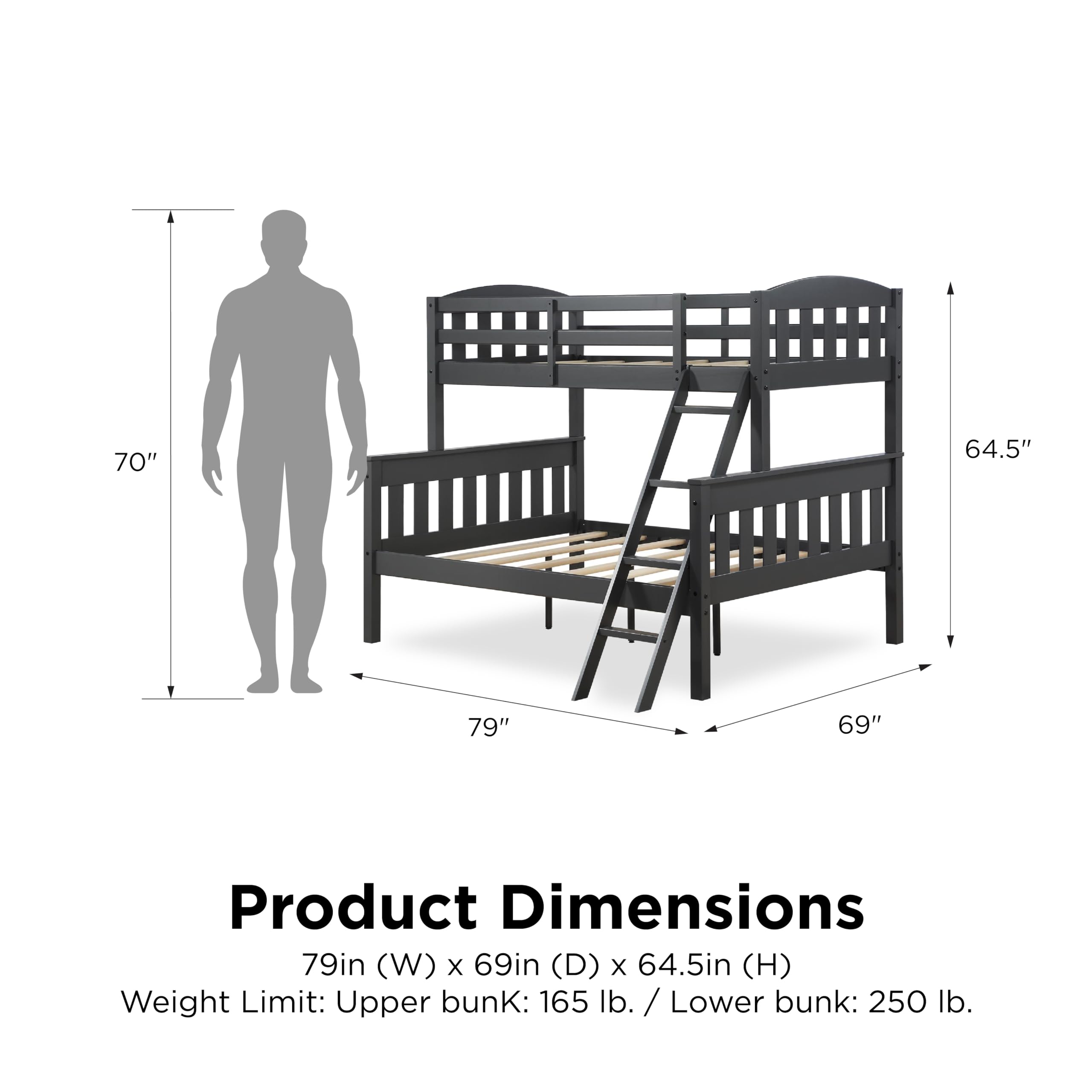Mua DHP Airlie Convertible Wood Bunk Bed, Stackable and Detachable Bed ...