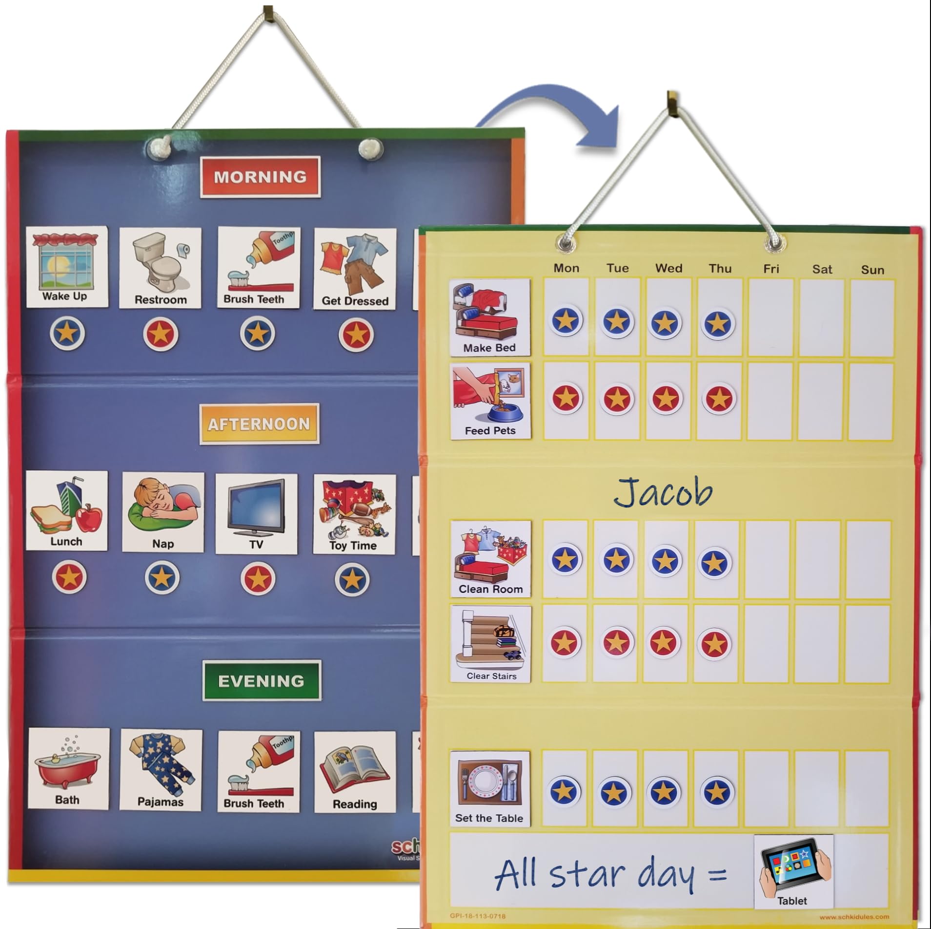 Mua SchKIDules Home-Themed Magnetic Visual Schedule & Reward Chart w ...