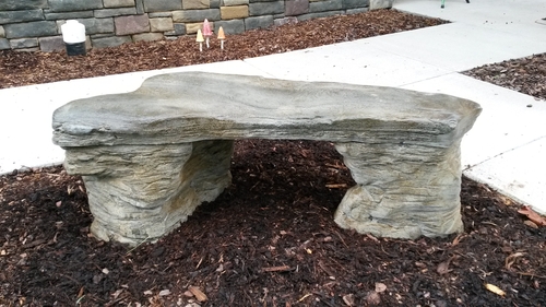$22/mo - Finance Cast Stone Petrified Rock Bench,"Outdoor Garden patio ...