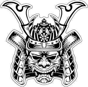 Amazon.com: Samurai Mask Vinyl Sticker Decal - Japanese Sticker, for ...