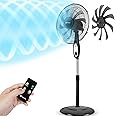 Amazon.com: Aigostar Pedestal Fan with Remote, 16” Oscillating Standing ...