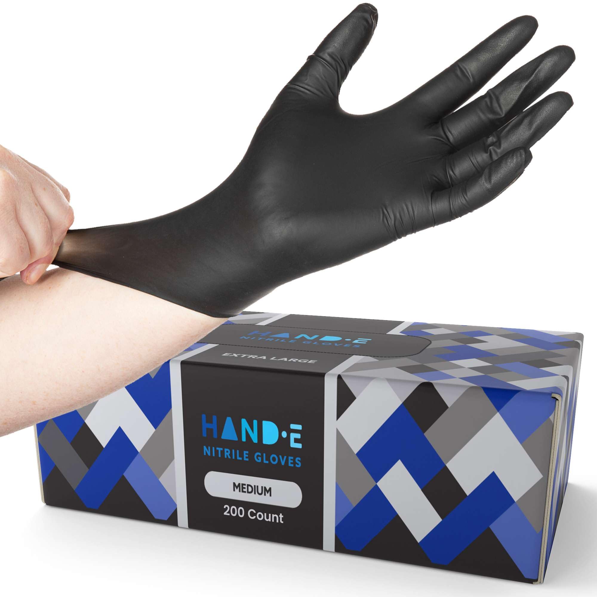 Mua Hand-E Touch Black Nitrile Medical Gloves Disposable Medium 100 ...