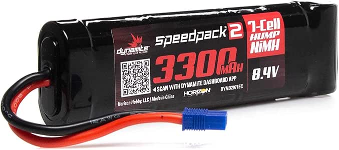 Amazon.com: Dynamite 8.4V 3300mAh 7-Cell Speedpack2 Hump NiMH Battery ...
