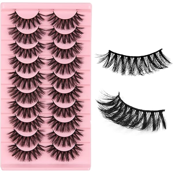 False Eyelashes 3D Lashes Natural Look Fake Eyelashes Clear Band 14mm Lashes Soft Volume Lashes ...