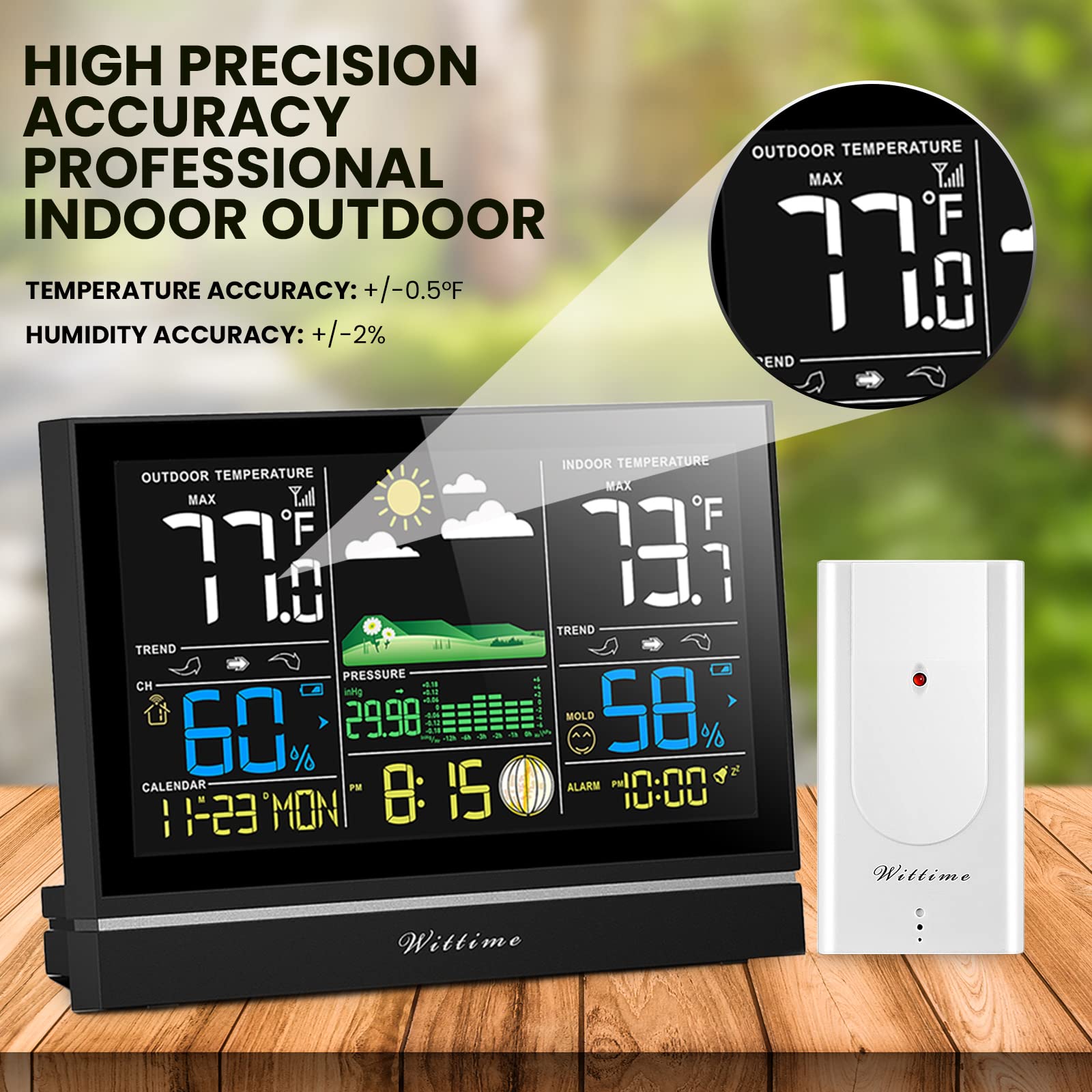 Mua Wittime 2076B Weather Station with Atomic Clock Wireless Indoor ...