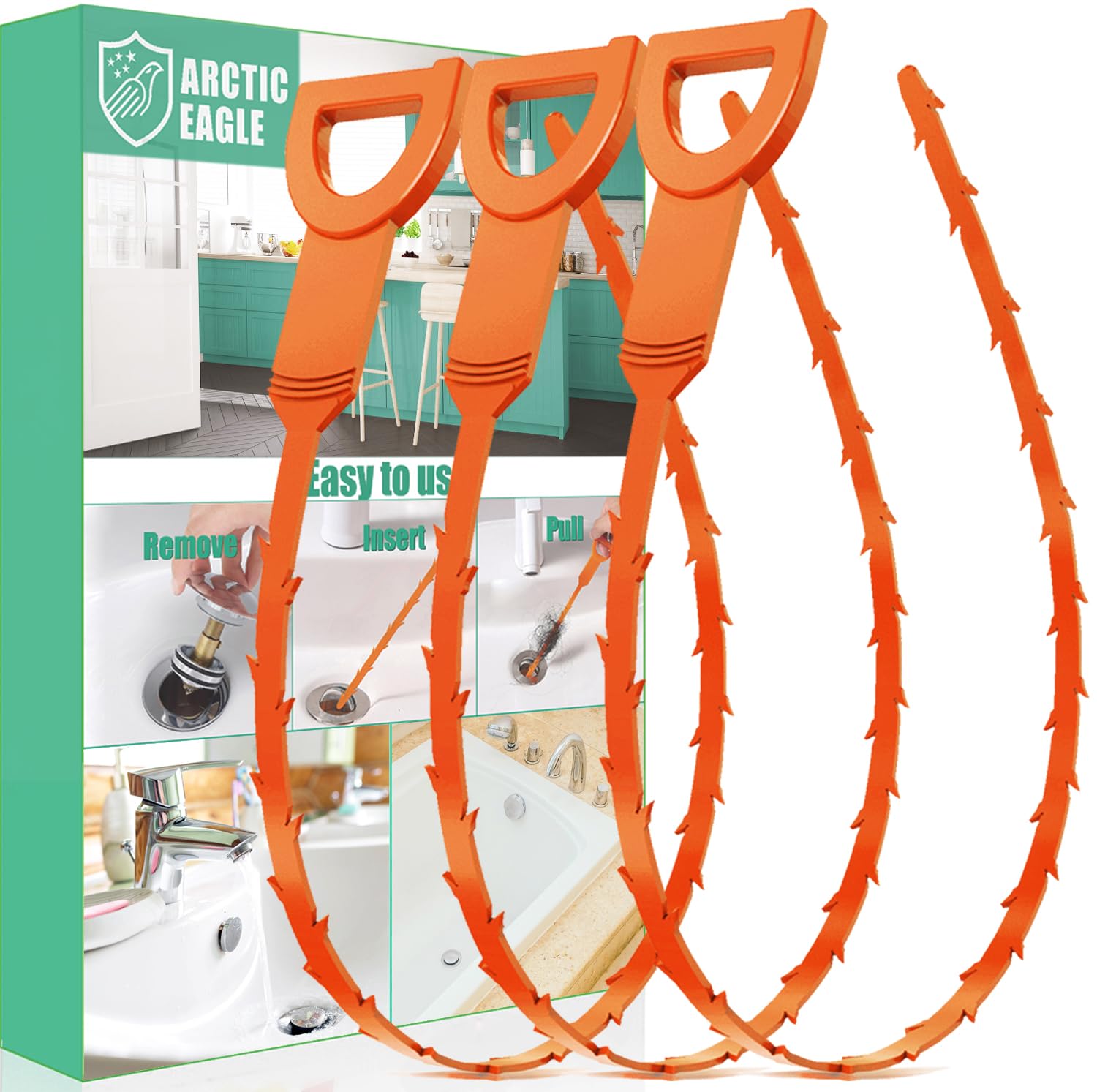 Mua Drain Snake Hair Drain Clog Remover - 3 Pack Shower Snake Sink ...