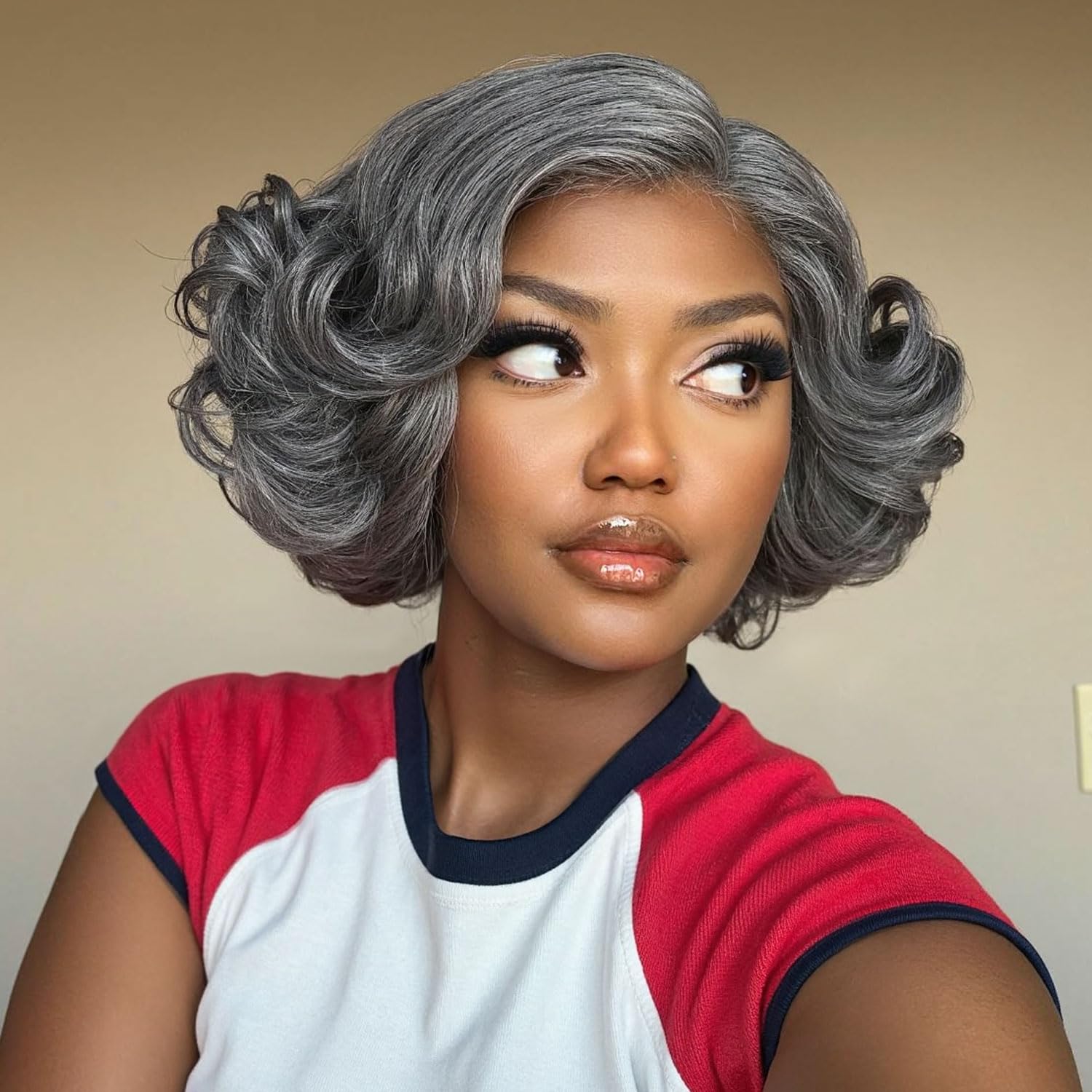 Fancy Hair Short Curly Bob Wig Lace Curled Bob Wigs for Black Women Big ...