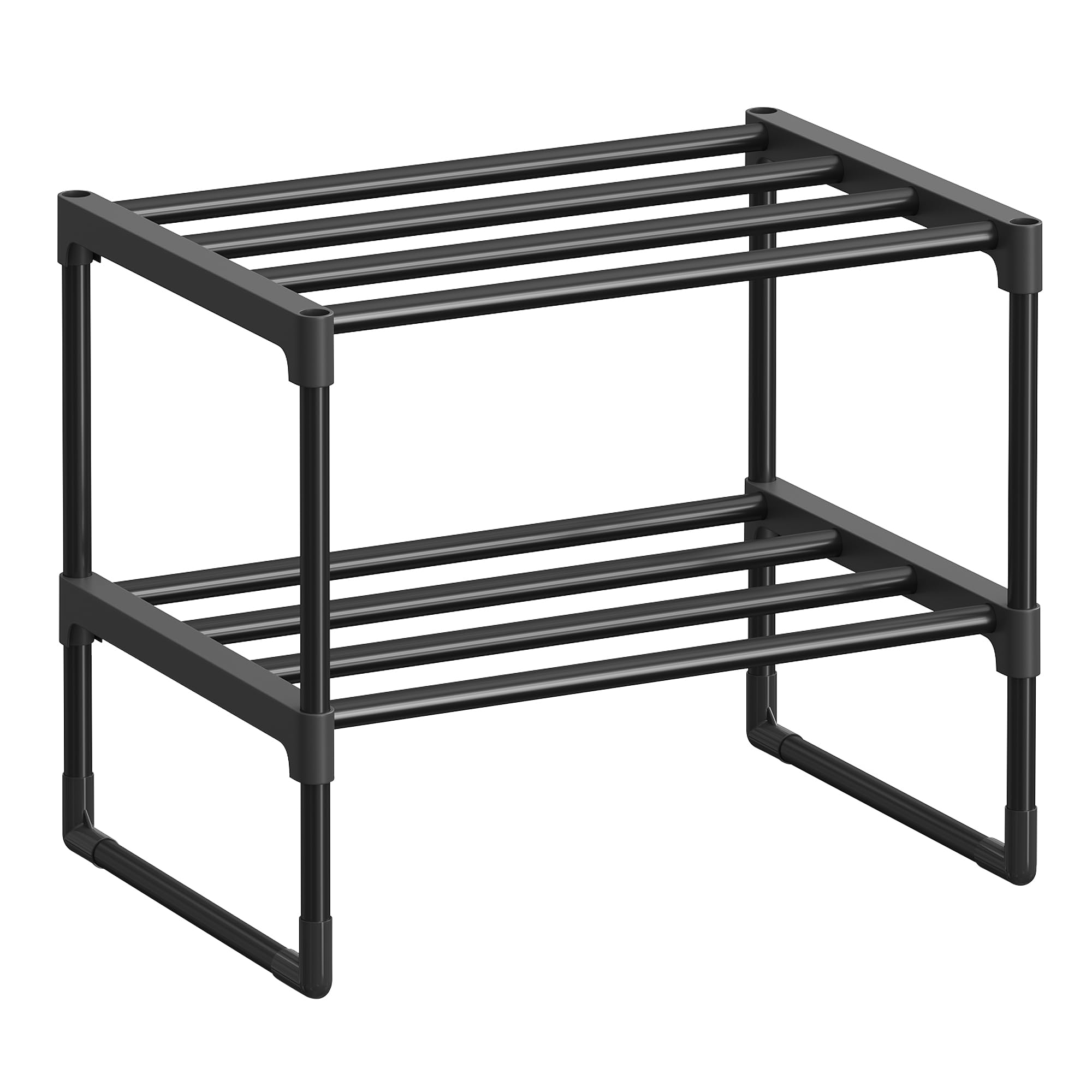 SONGMICS Shoe Rack, 2-Tier Shoe Organizer, Metal Storage Shelf, Upright ...