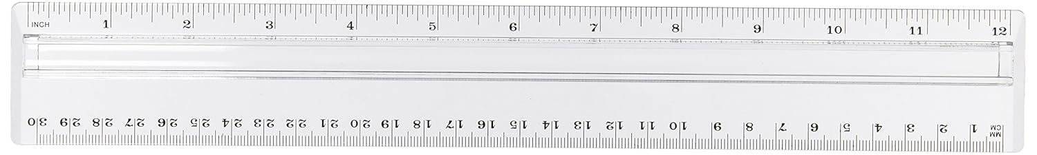 Amazon.com : RULER with Magnifying Glass, 12 inch plastic, clear ...